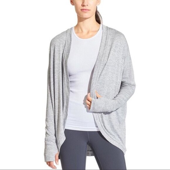 Athleta | Sweaters | Athleta Pose Gray Wrap Cardigan Sweater Xl | Poshmark